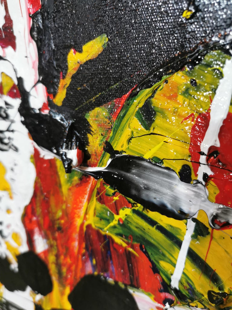 Maico Camilo - Large Abstract Acrylic on Canvas Painting "Encrypted ...