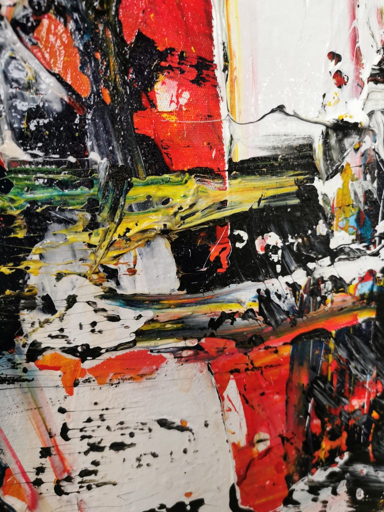 Maico Camilo - Large Abstract Acrylic on Canvas Painting "Encrypted ...