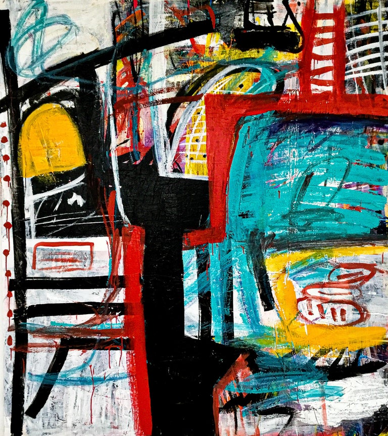 Maico Camilo - Large Abstract Acrylic Painting "Contemplation 4" For ...