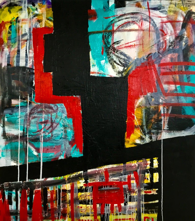 Maico Camilo - Large Abstract Acrylic Painting "Contemplation 5" For ...