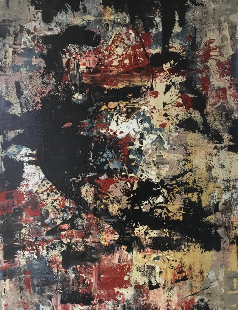 Maico Camilo - Large Abstract Oil and Enamel Painting "Untitled" at 1stDibs