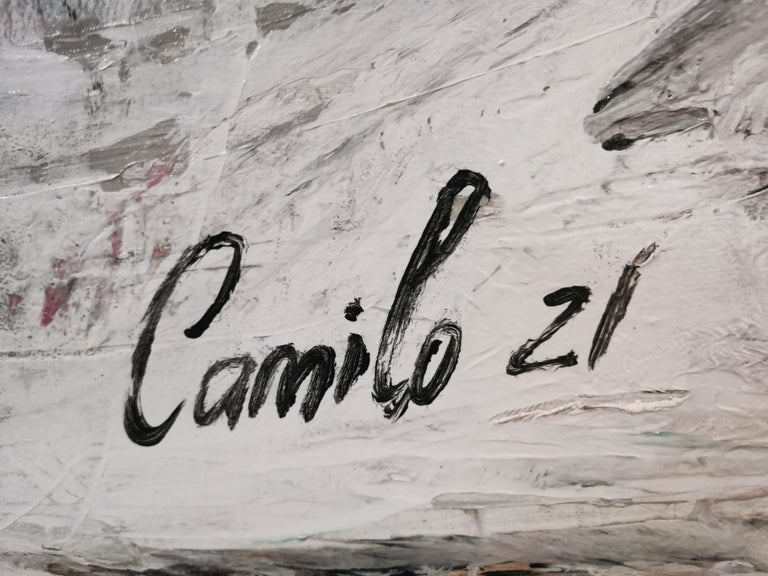 Maico Camilo - Large Double Panel Abstract Acrylic on Canvas Painting ...