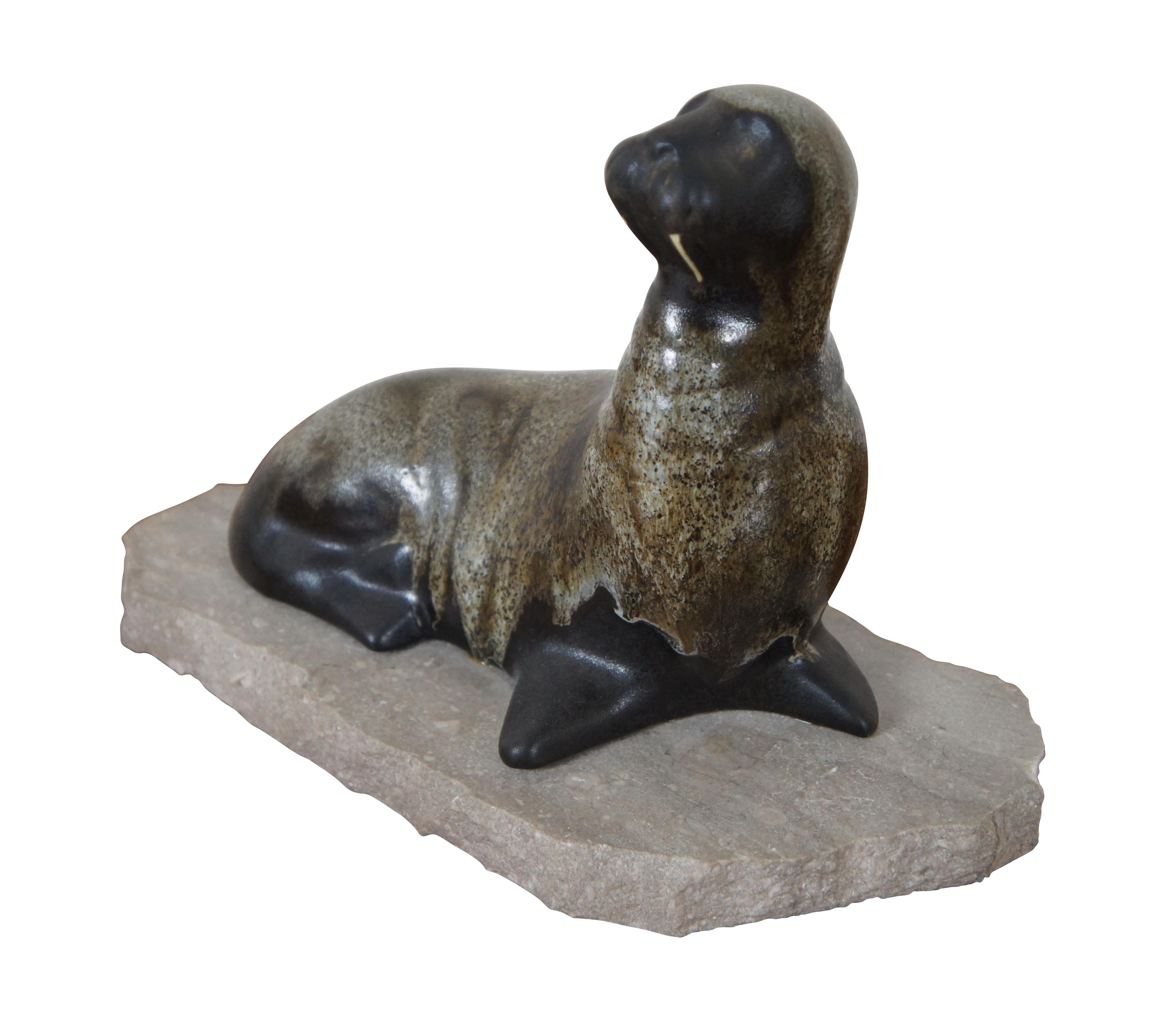 Maigon Daga Mid Century Ceramic Stone Seal Walrus Studio Art Sculpture ...