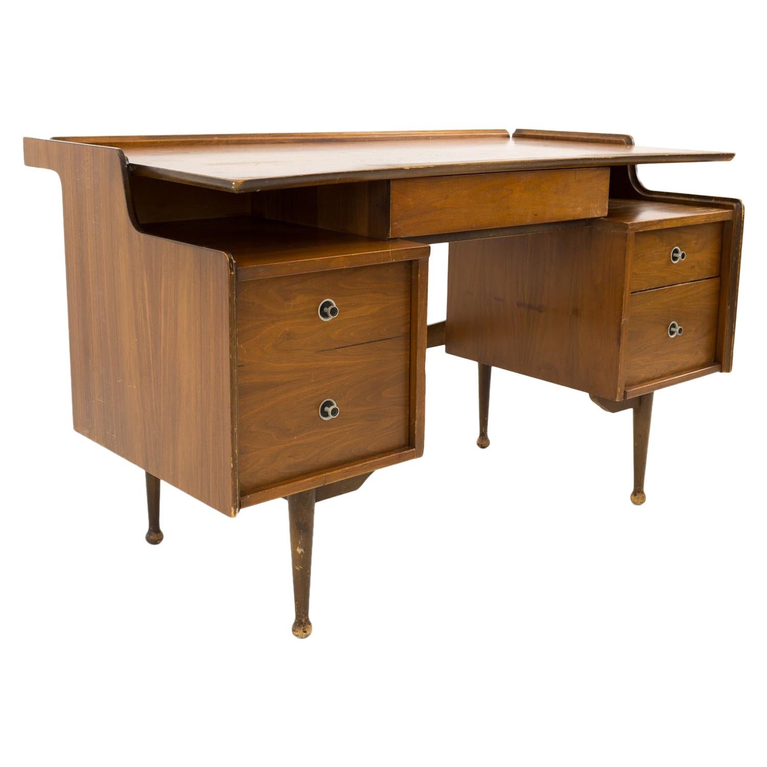 1961 Mid-Century Modern Walnut Executive Desk by Charles Deaton for ...