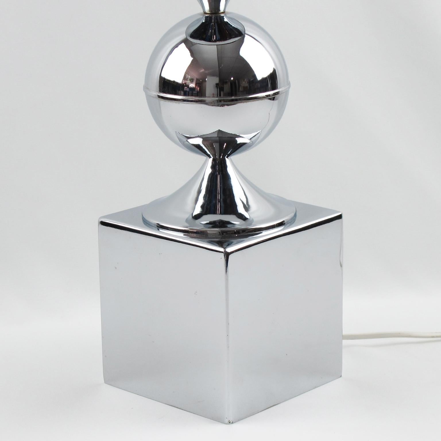 Maison Barbier Space Age Chrome Table Lamp, 1970s For Sale at 1stDibs