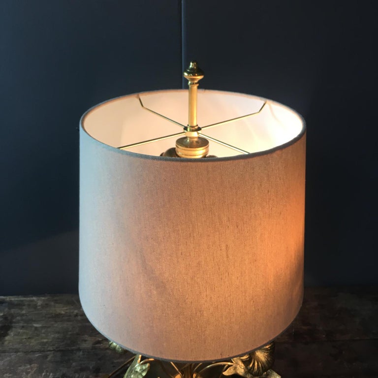 Maison Charles Flowers and Foliage Table Lamp, 1960s at 1stDibs