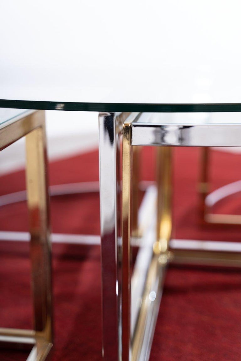 Maison Charles France Round Coffee Table with Nesting Tables Brass ...