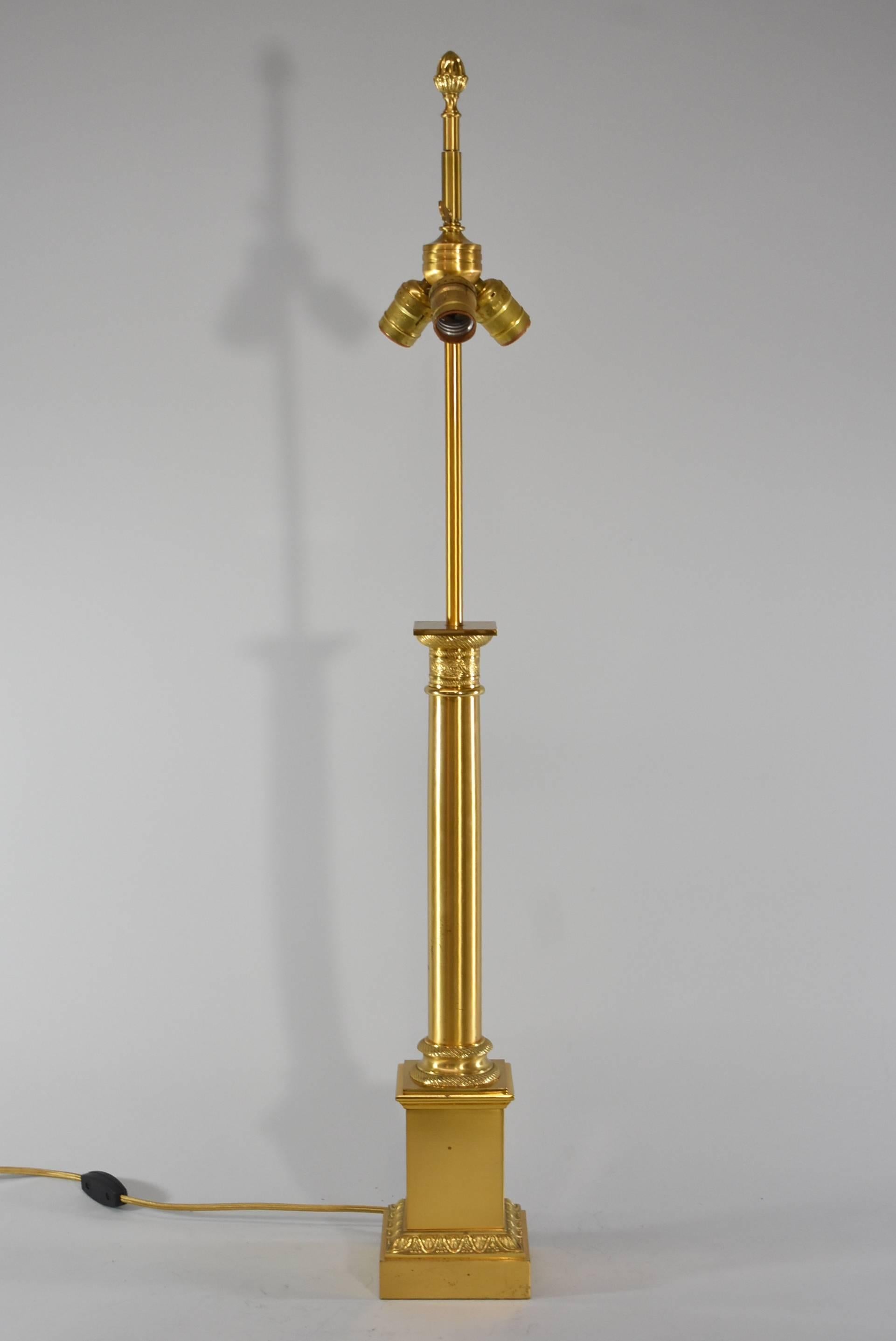 Maison Charles Paris France Colonne Empire Brass Table Lamp For Sale at ...