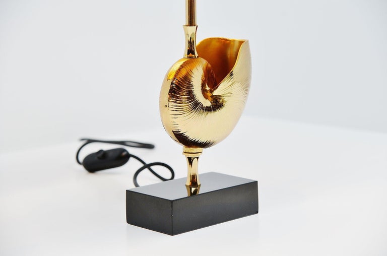 Maison Charles Shell Table Lamp, Pair, France, 1970 at 1stDibs
