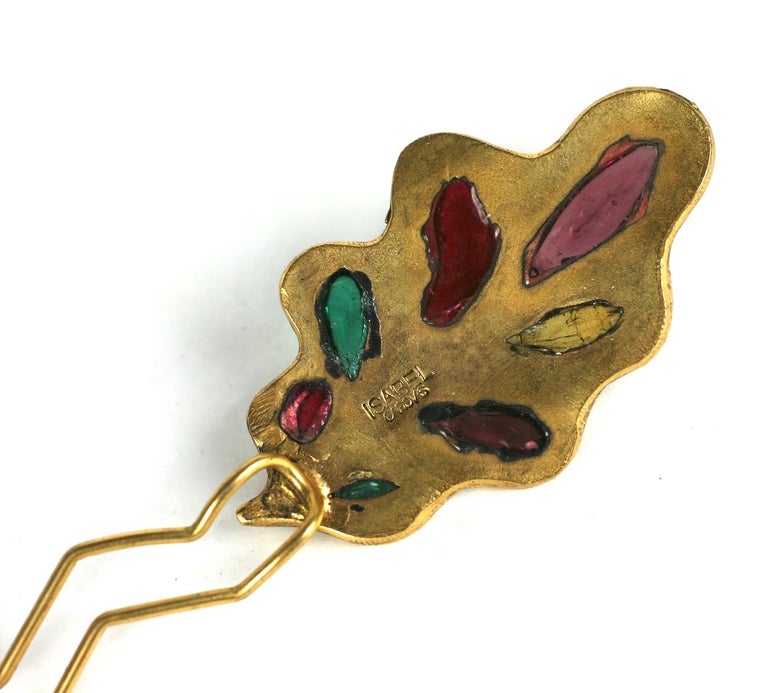 Maison Gripoix for Isabel Canovas Leaf Hair Comb For Sale at 1stDibs