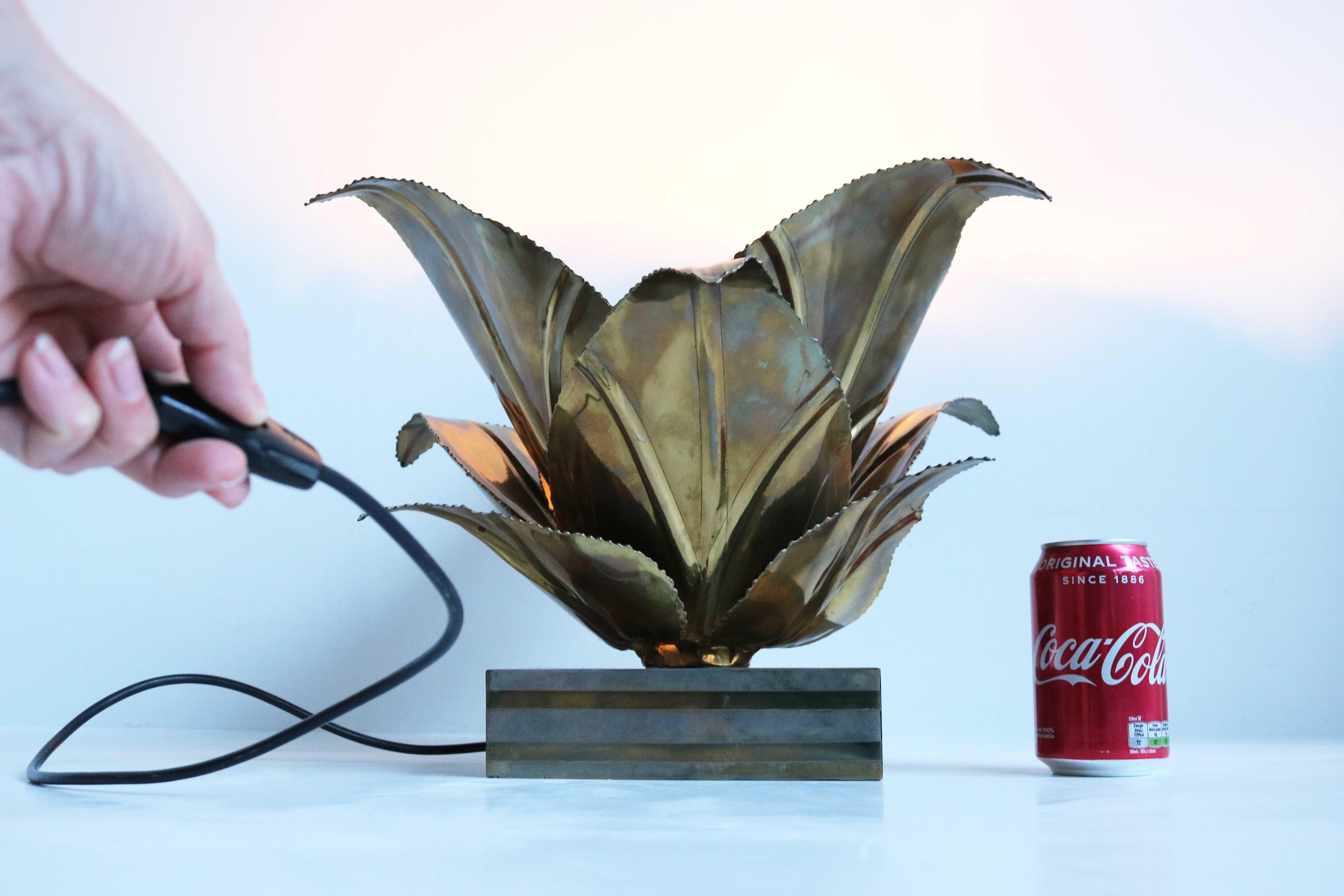 Maison Jansen Aloe Vera Plant Table Lamp, Regency Floral Table Light ...