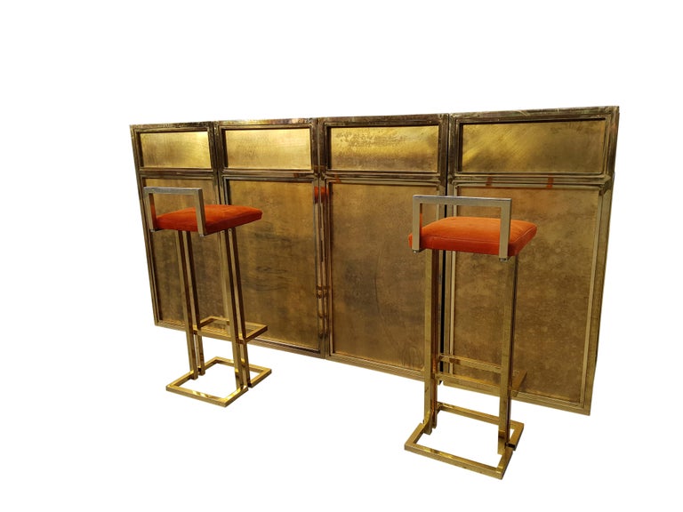 Brass Modular Bar with Barstools For Sale at 1stDibs | modular bar ...