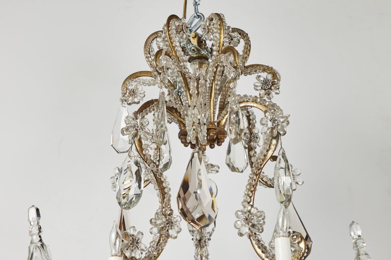 Maison Jansen Crystal and Smokey Quartz Chandelier For Sale at 1stDibs