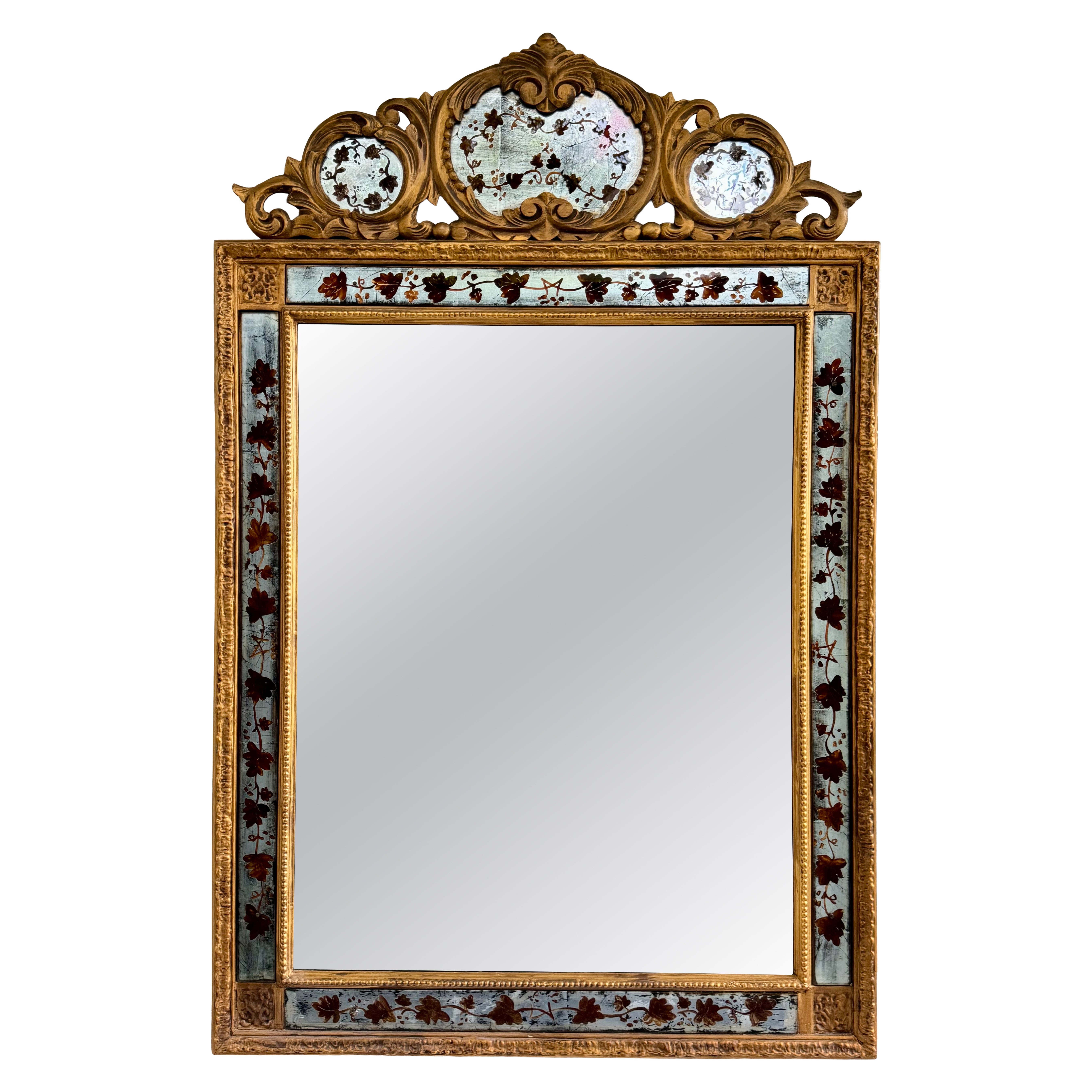 Maison Jansen Eglomise Mirror For Sale at 1stDibs