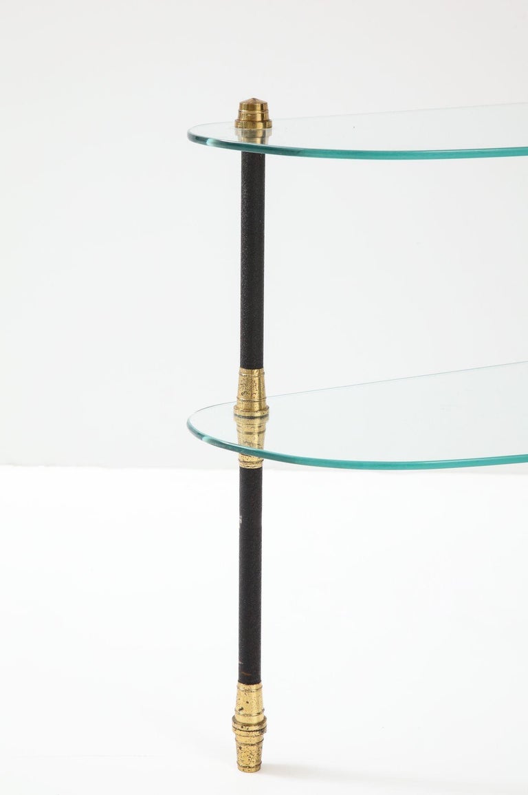 Maison Jansen French Modern 3-Shelf Glass Etagere For Sale at 1stDibs