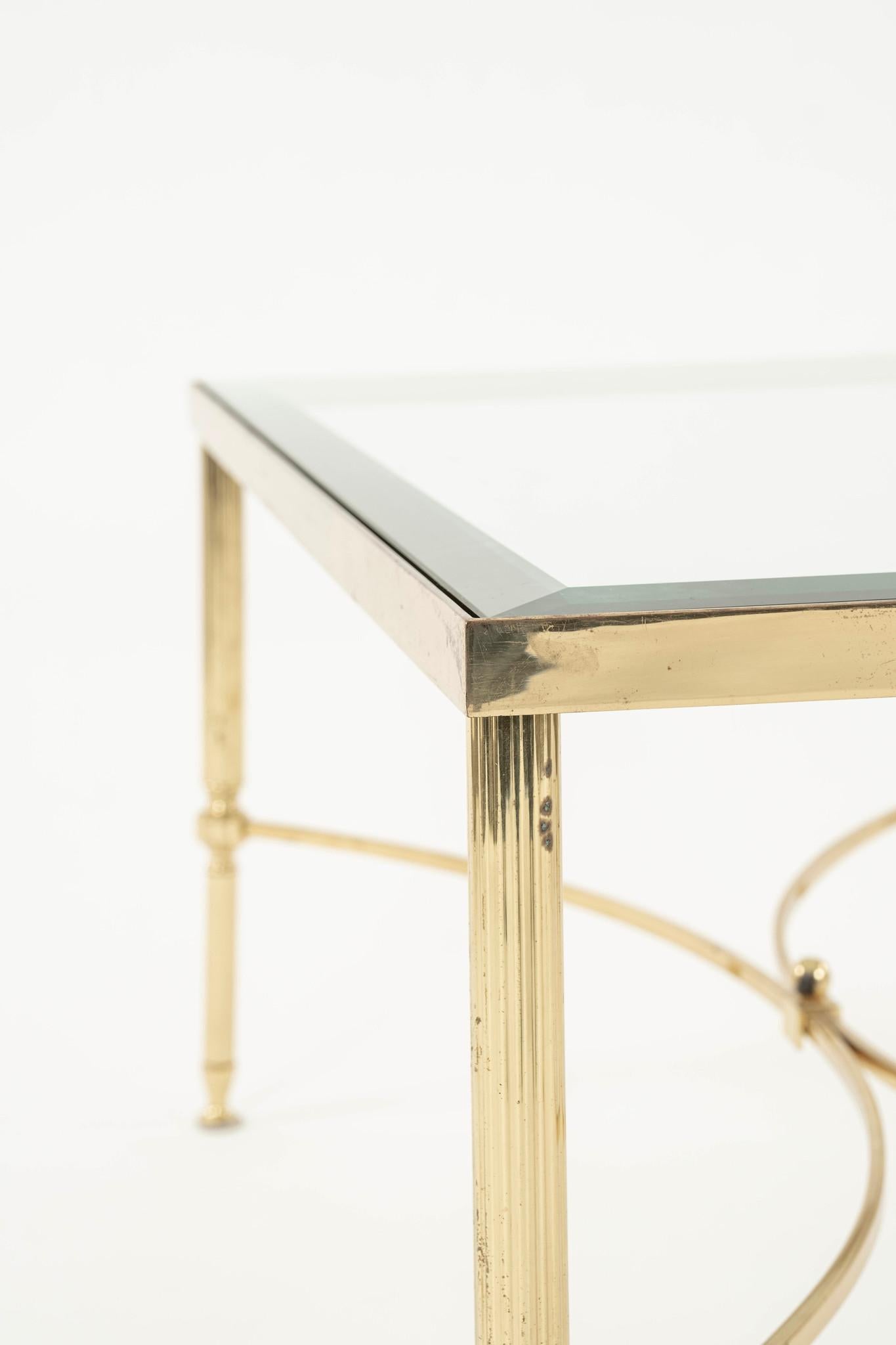 Maison Jansen Glass Brass Cocktail Table at 1stDibs