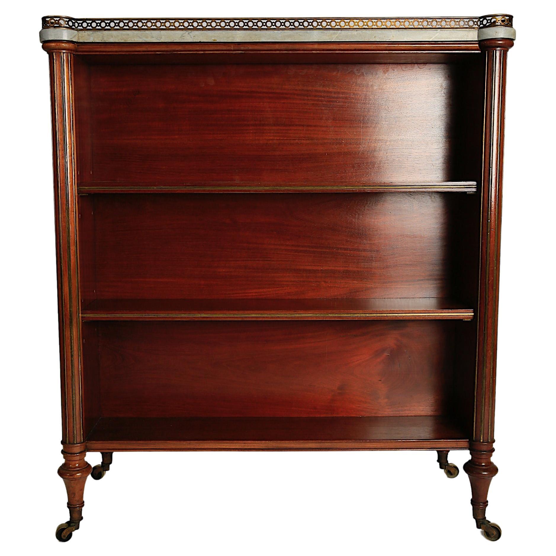Maison Jansen Louis XVI Style Double Sided Bookcase in Mahogany, Brass ...
