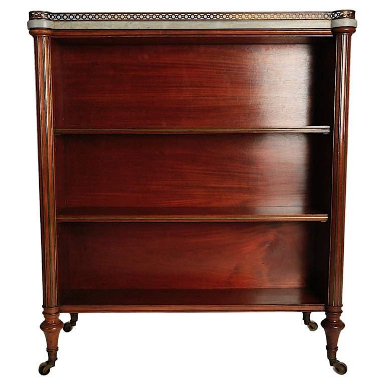 Maison Jansen Louis XVI Style Double Sided Bookcase in Mahogany, Brass ...