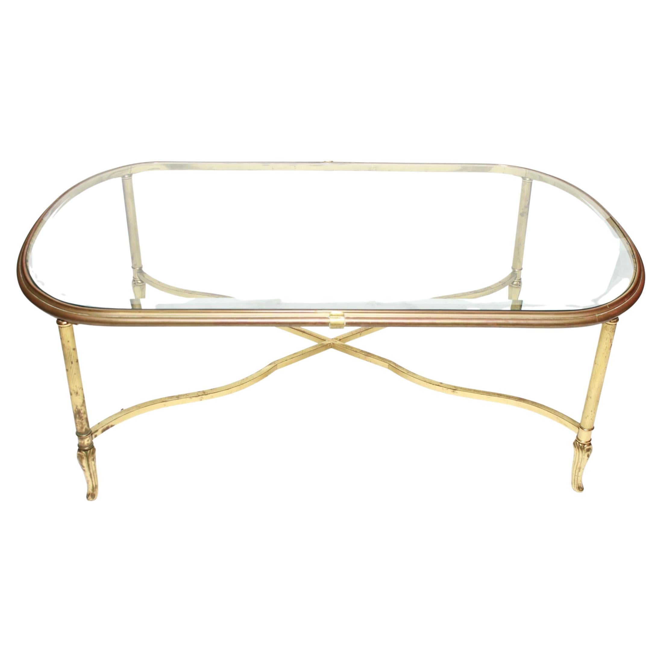 Maison Jansen Manner Round Glass Side Table at 1stDibs