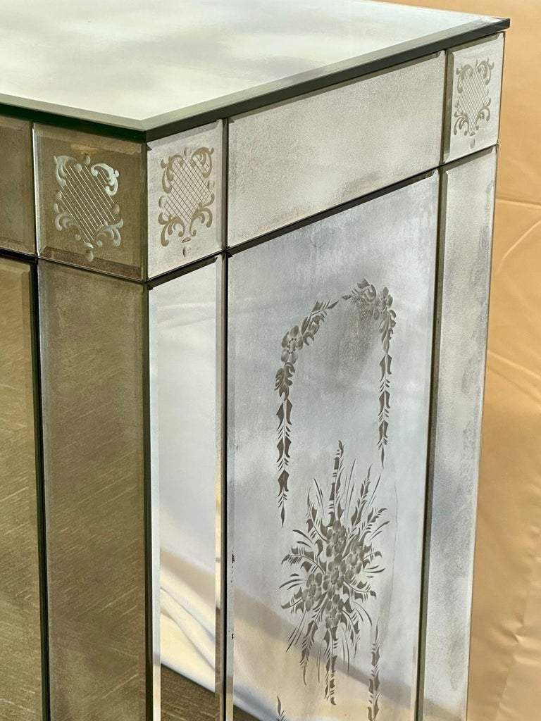 Maison Jansen Mirrored Cabinet, Commode, Verre Eglomise, Mid Century ...