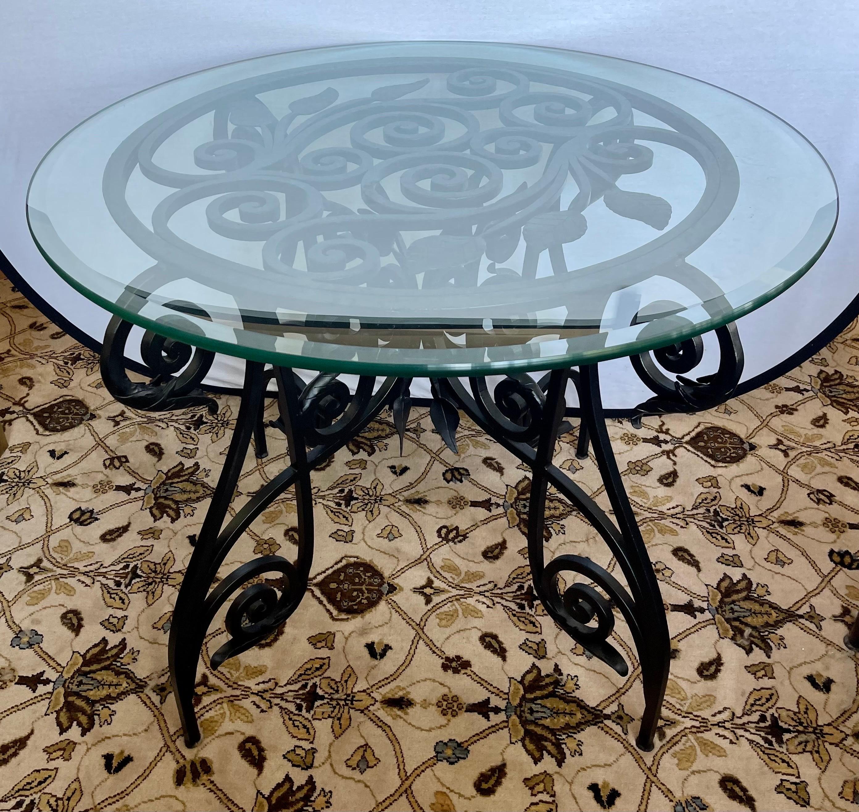Maison Jansen Organic French Iron and Glass Sculptured Center Foyer ...