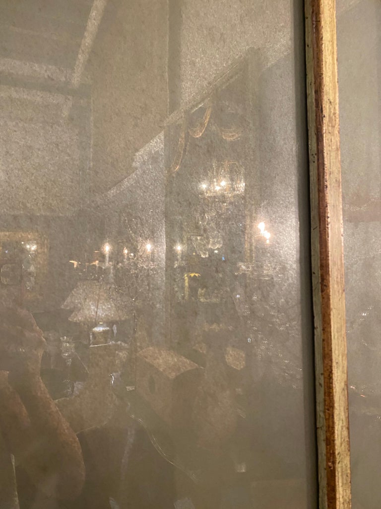 Monumental Maison Jansen Pier Mirror With Green And Gilt Paint ...