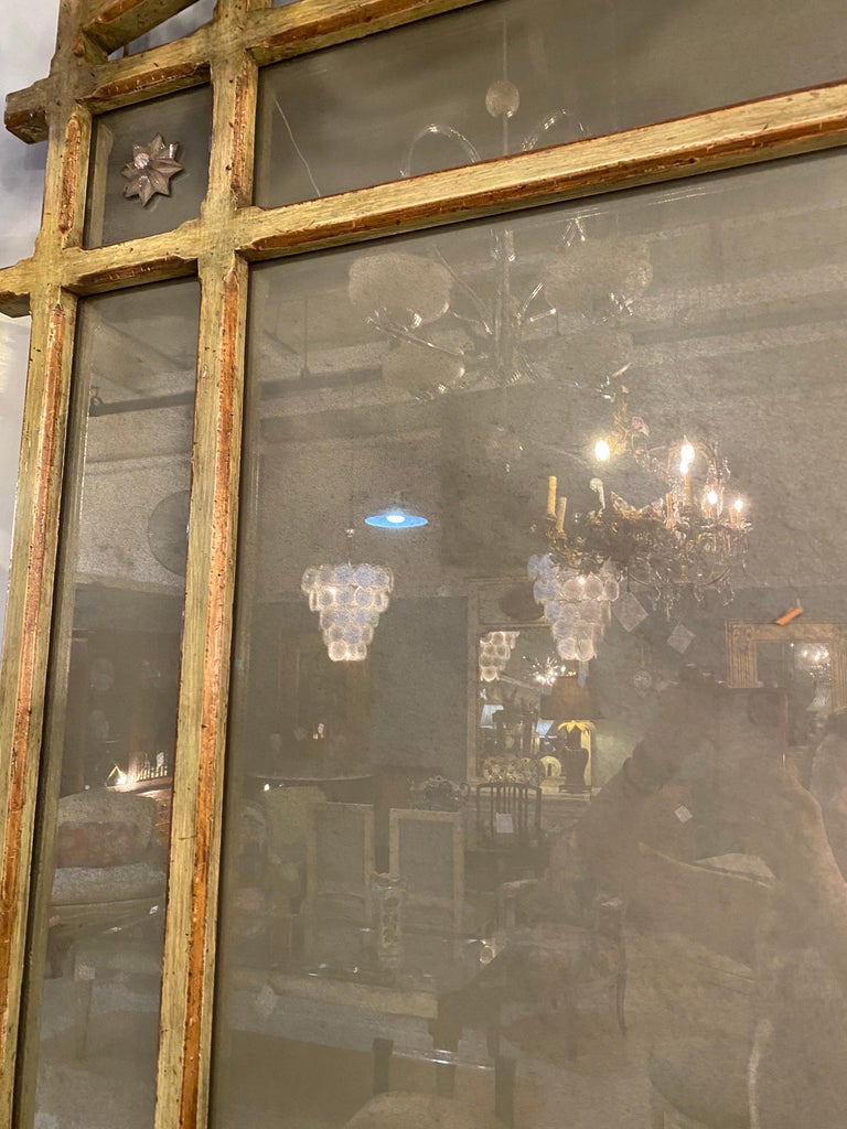 Monumental Maison Jansen Pier Mirror With Green And Gilt Paint ...