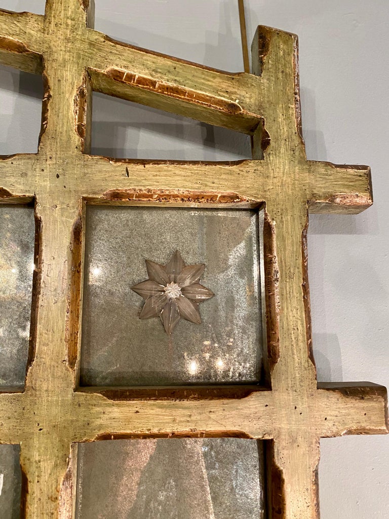 Monumental Maison Jansen Pier Mirror With Green And Gilt Paint ...