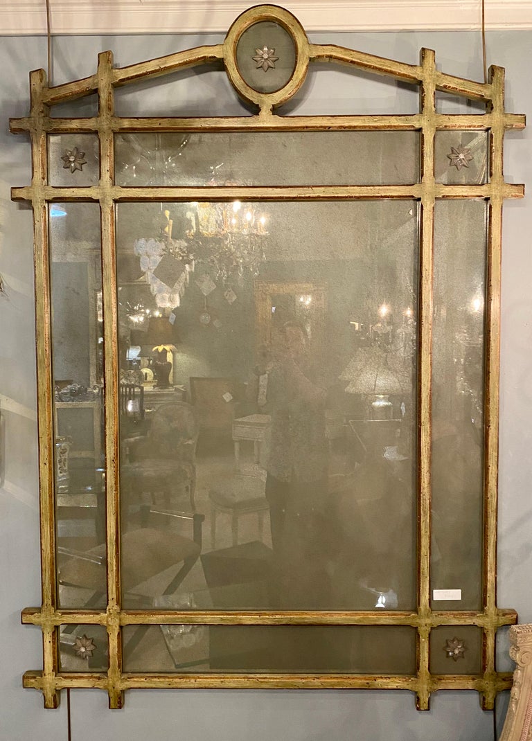 Monumental Maison Jansen Pier Mirror With Green And Gilt Paint ...