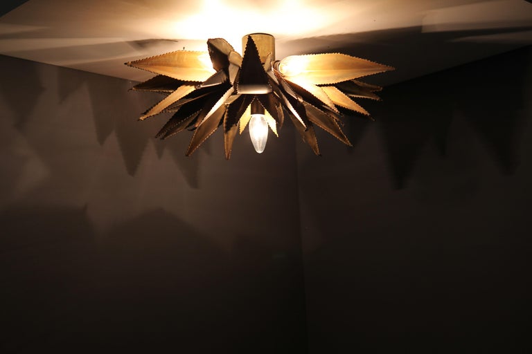 Maison Jansen Star Shaped Palm Tree Style Brass Sconce, 1970s For Sale ...