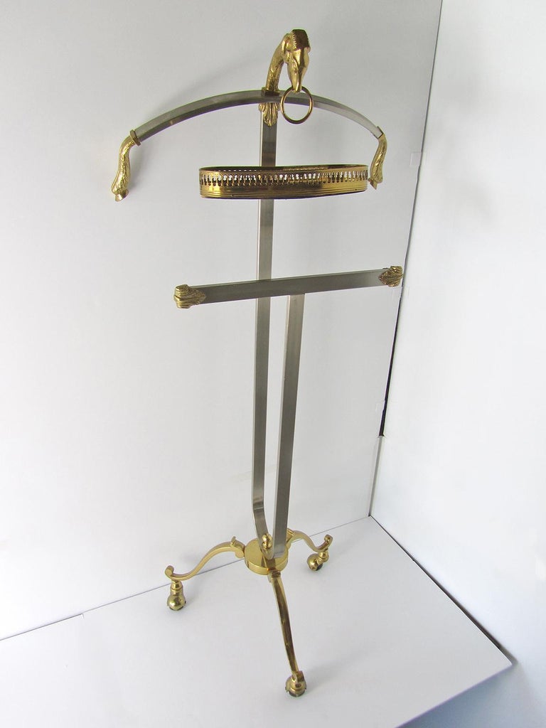 Maison Jansen Steel and Brass Valet For Sale at 1stDibs
