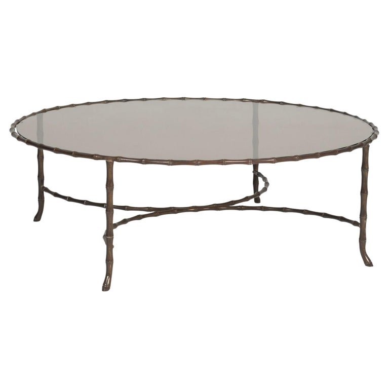 Maison Jansen Style Faux Metal Bamboo Round Cocktail Table For Sale at ...