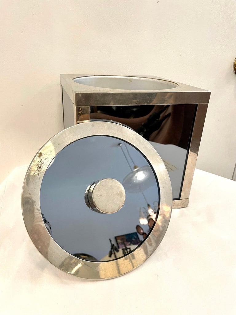 Maison Jansen Style Mirrored Ice Cooler For Sale at 1stDibs