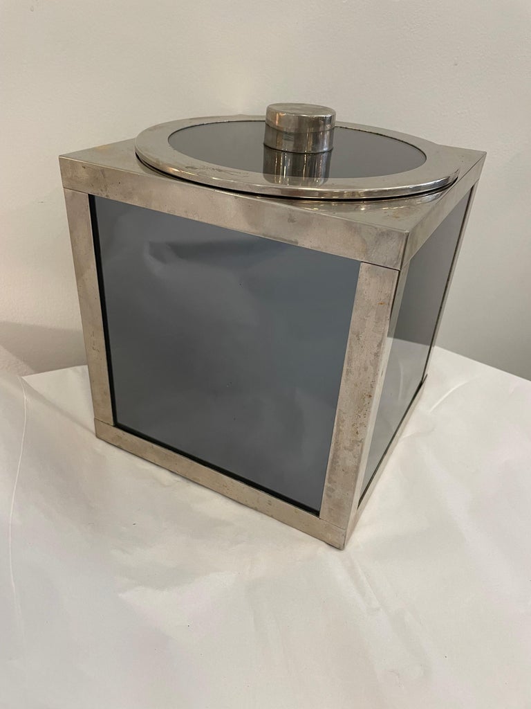 Maison Jansen Style Mirrored Ice Cooler For Sale at 1stDibs