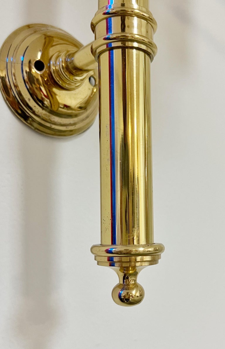 Maison Jansen Style Pair of Brass Extension Sconces For Sale at 1stDibs