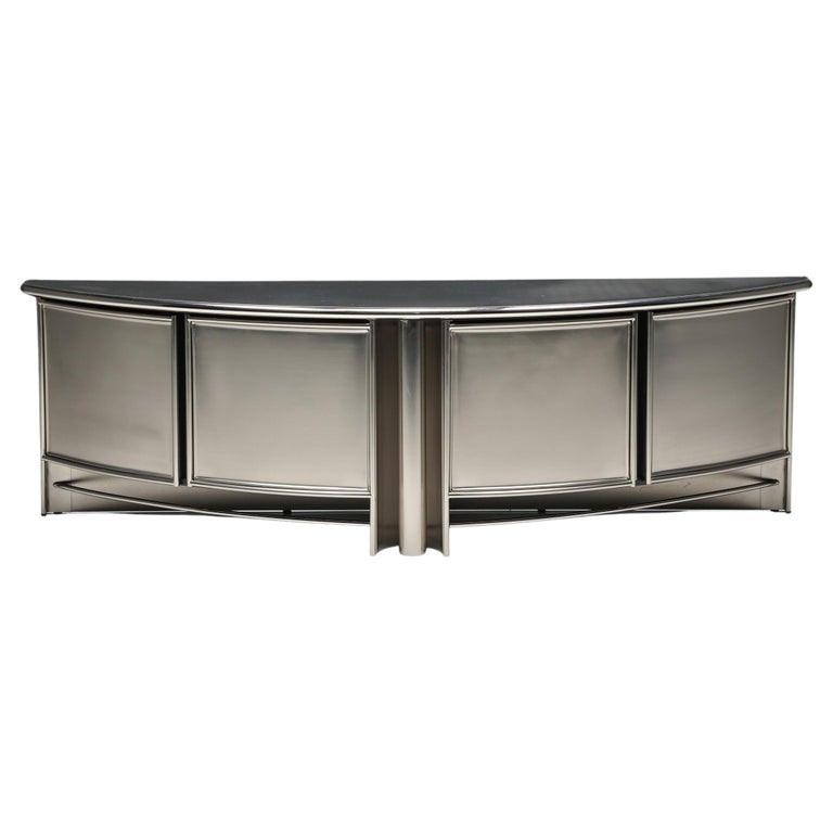Postmoderne Anrichte aus Edelstahl im Maison Jansen-Stil, 1980er Jahre ...