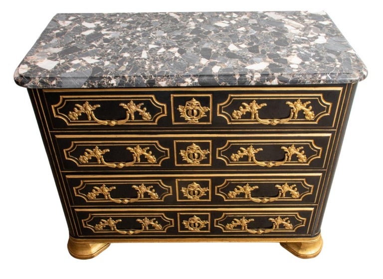 Maison Jansen Style Regence Taste Ebonized Commode For Sale at 1stDibs