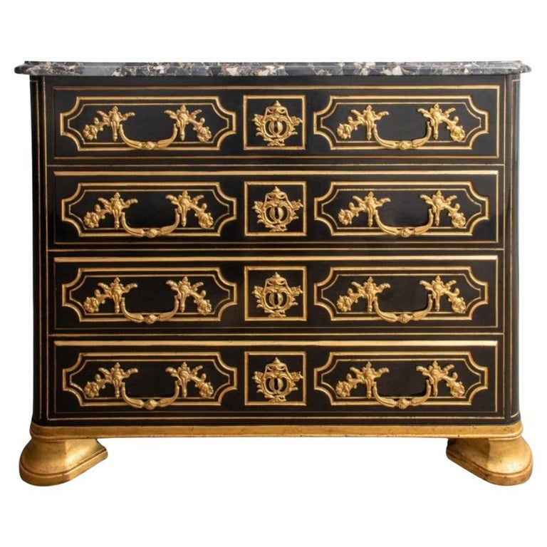 Maison Jansen Style Regence Taste Ebonized Commode For Sale at 1stDibs