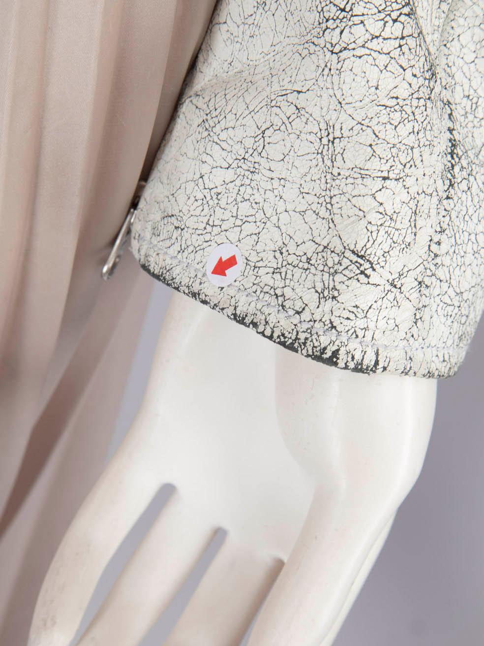 Maison Margiela MM6 White Leather Crinkle Biker Jacket Size M For Sale ...