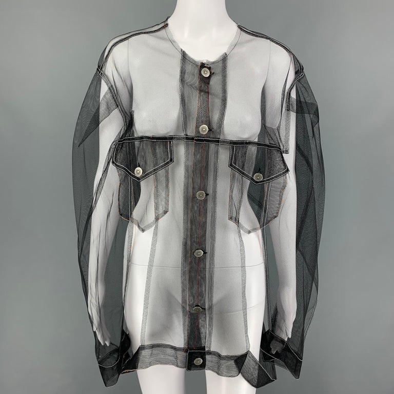 MAISON MARGIELA Size 8 Black Sheer Tulle Polyamide Jacket For Sale at ...