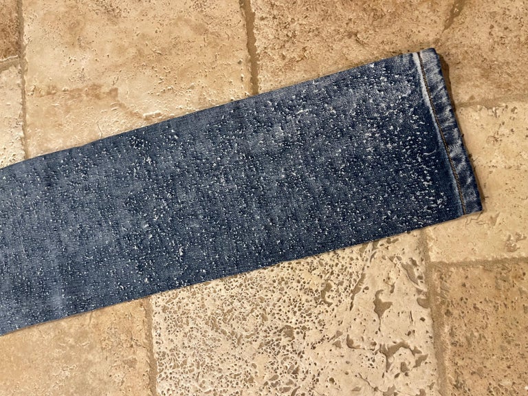 Maison Margiela SS15 Pilled Distressed Denim Blue Jeans For Sale at 1stDibs