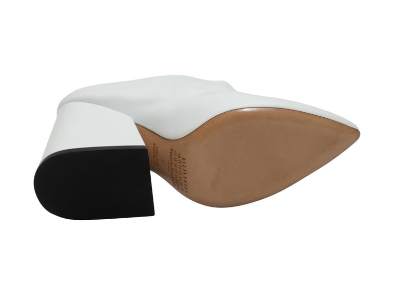 Maison Margiela White Pointed-Toe Leather Mules For Sale at 1stDibs ...