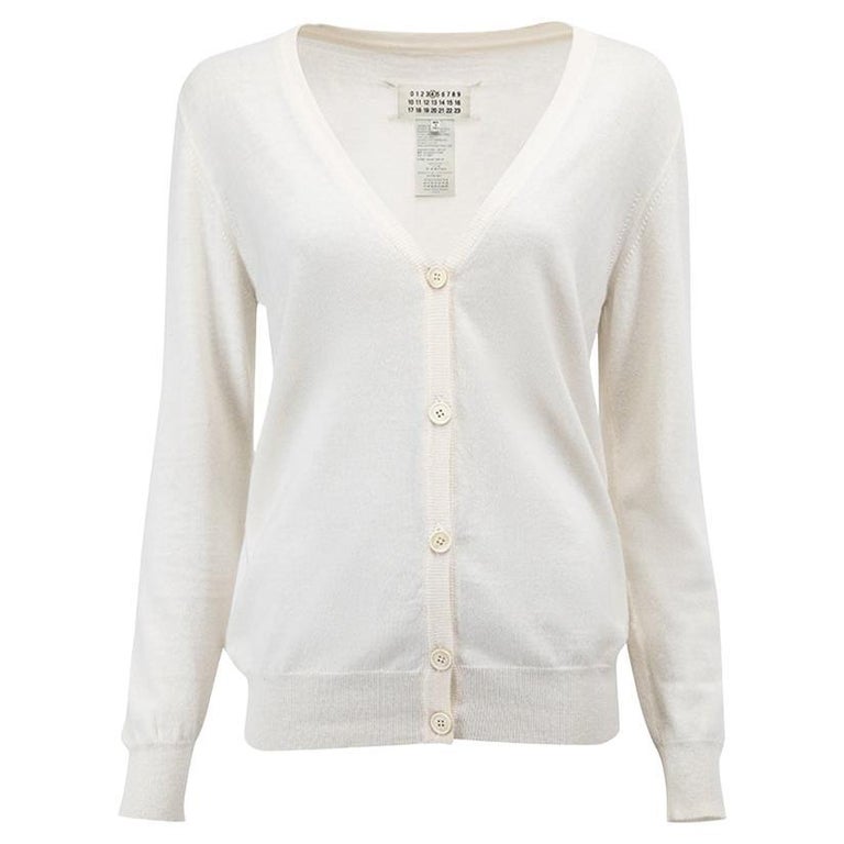 Maison Margiela Women's Cream Button Up Cardigan For Sale at 1stDibs
