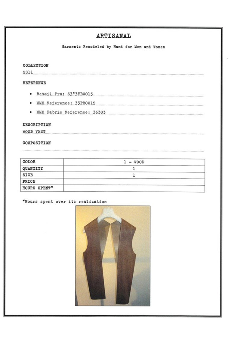 Maison Martin Margiela Artisanal Wood Vest 2011 For Sale at 1stDibs