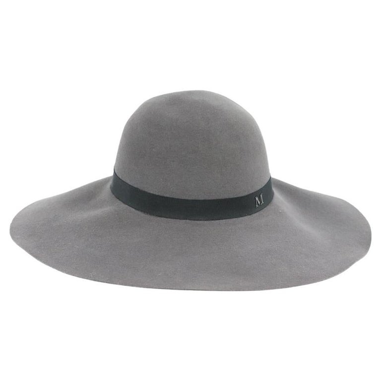 Maison Michel Grosgrain Trimmed Wool Felt Fedora Medium For Sale at 1stDibs