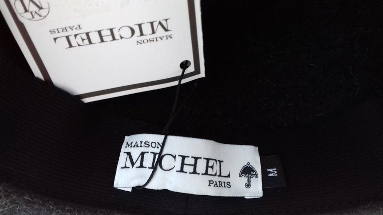 MAISON MICHEL Paris Andre Fedora Felt Hat in Charcoal Grey Size M For ...