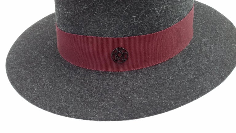 MAISON MICHEL Paris Andre Fedora Felt Hat in Charcoal Grey Size M For ...