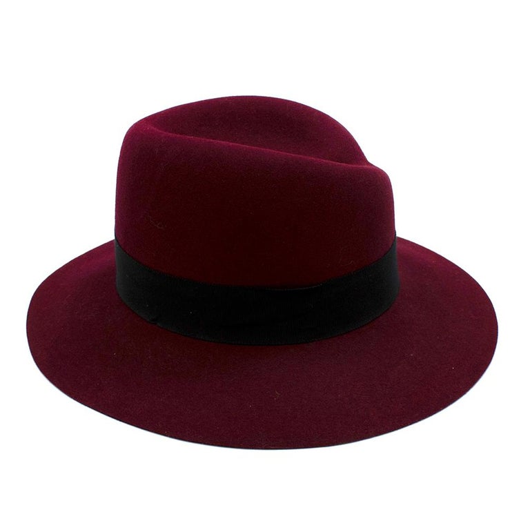 Maison Michel Paris Wool Felt Hat Bordeaux at 1stDibs | maison michel ...