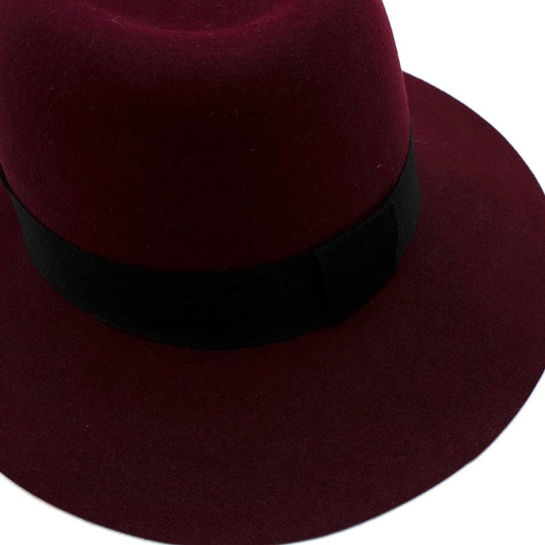 Maison Michel Paris Wool Felt Hat Bordeaux at 1stDibs | maison michel ...