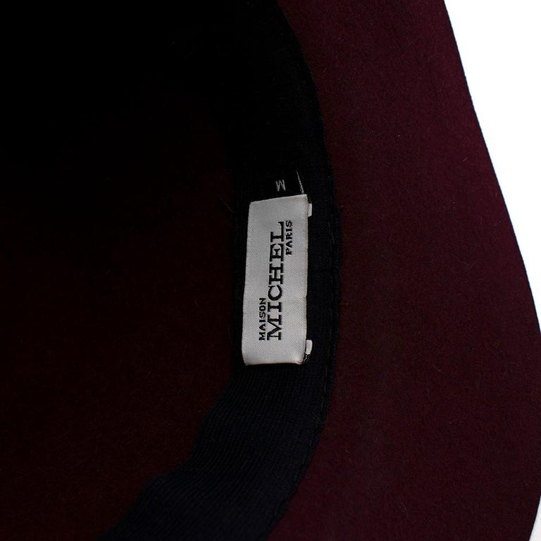 Maison Michel Paris Wool Felt Hat Bordeaux at 1stDibs | maison michel ...